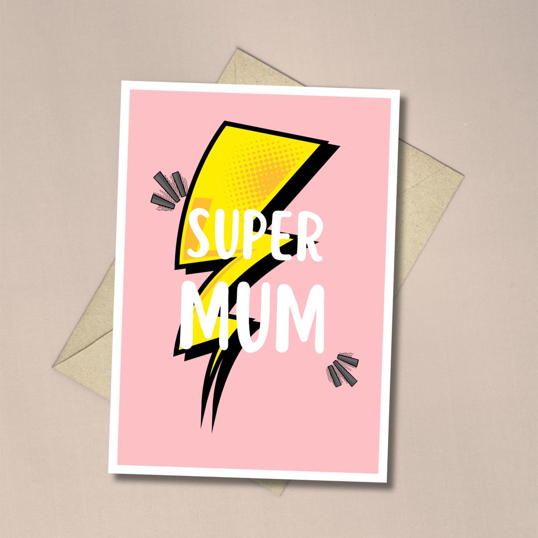 Super Mum Card, Mother’s Day Card, Funny Mom Card, Superhero Mom Card ...