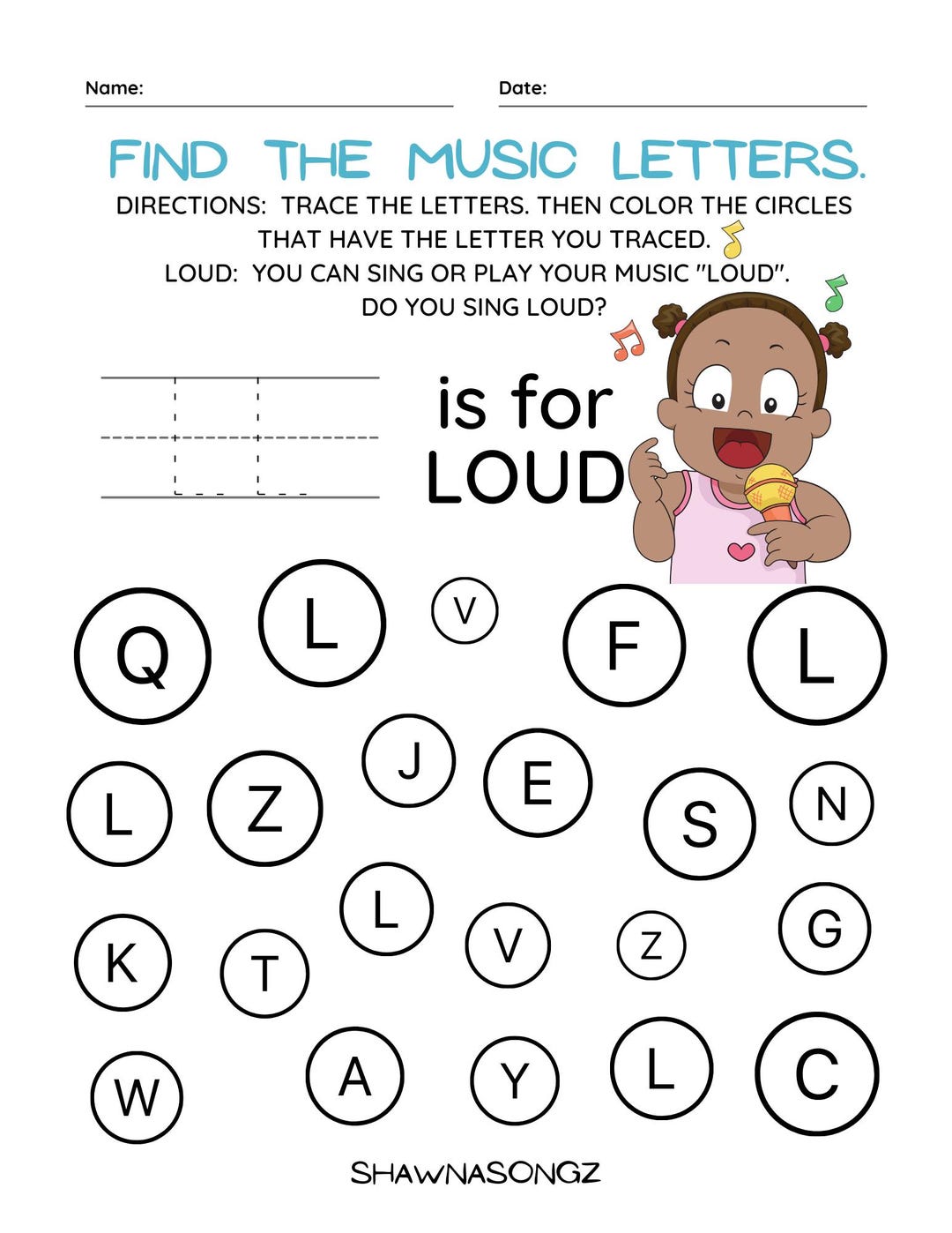 Learning Letters Using Music, Letter L - Etsy