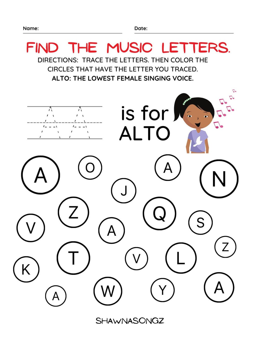 Learning Letters Using Music, the Letter "a" - Etsy