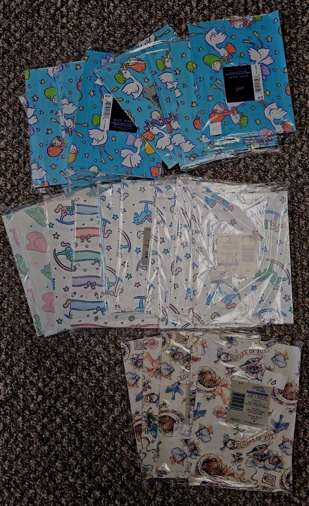 26 Packages Gibson Baby Pastels Gift Wrap 2 Sheets Each 20"x30 ...