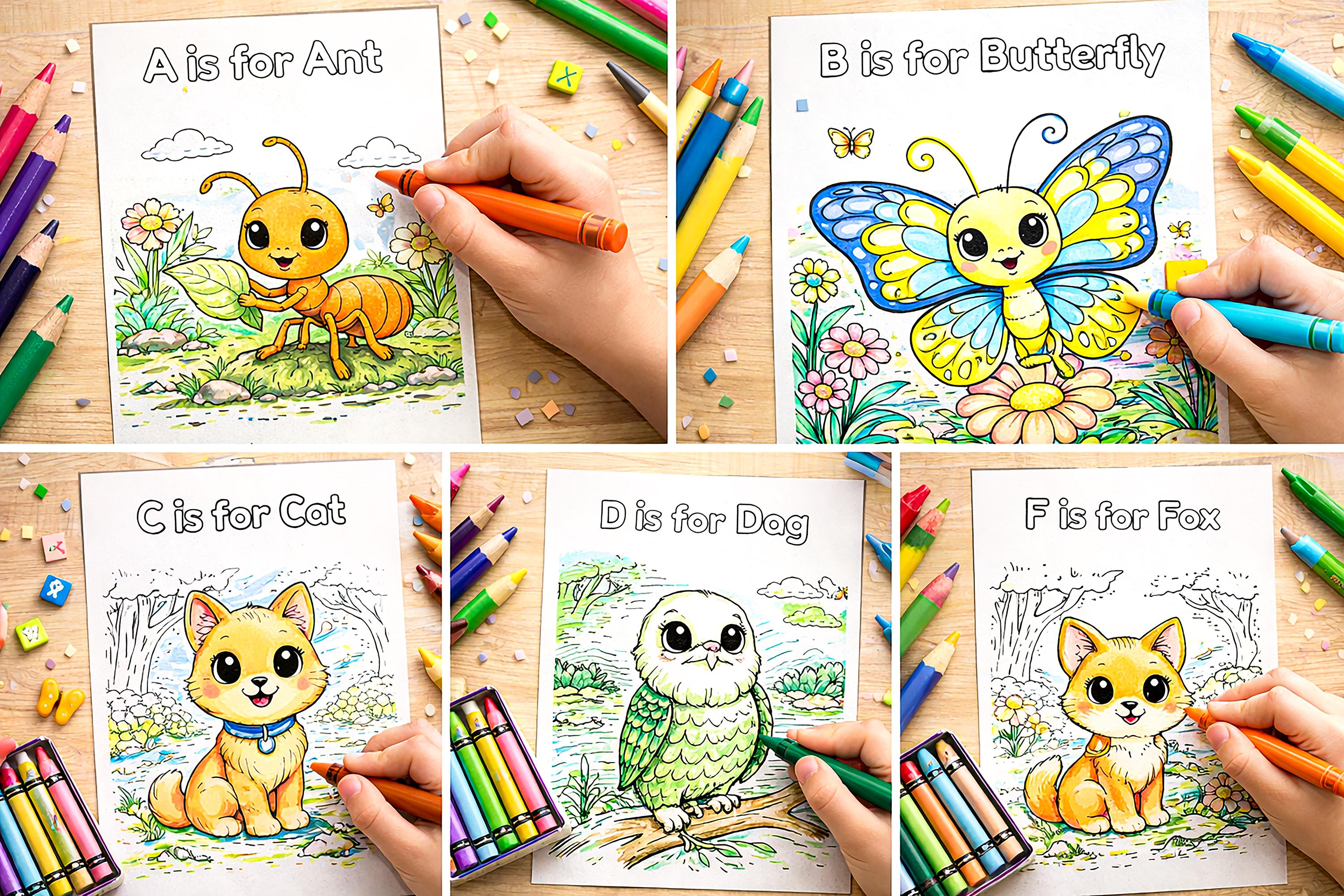 Printable Alphabet Animals Coloring Book A–Z for Preschool Learning - Etsy