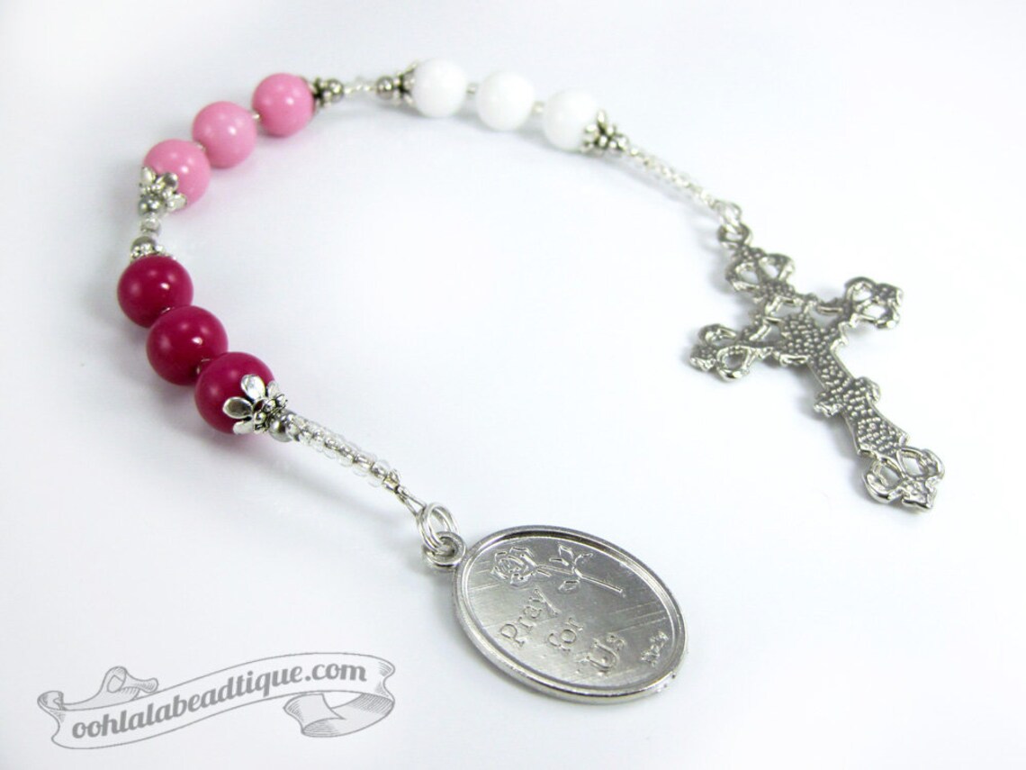 Saint Rita Chaplet Pink Rosary St Rita Rosaries Pocket Rosary - Etsy