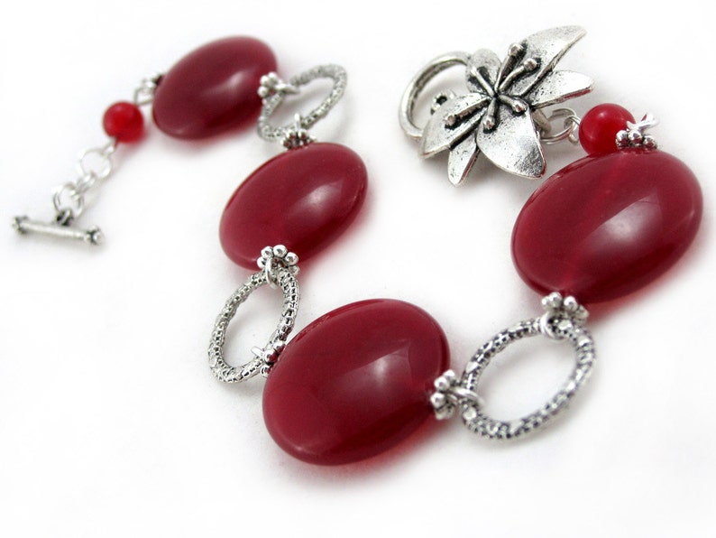 Red Ruby Bracelet Birthstone Bracelet Red Bracelet Gemstone - Etsy