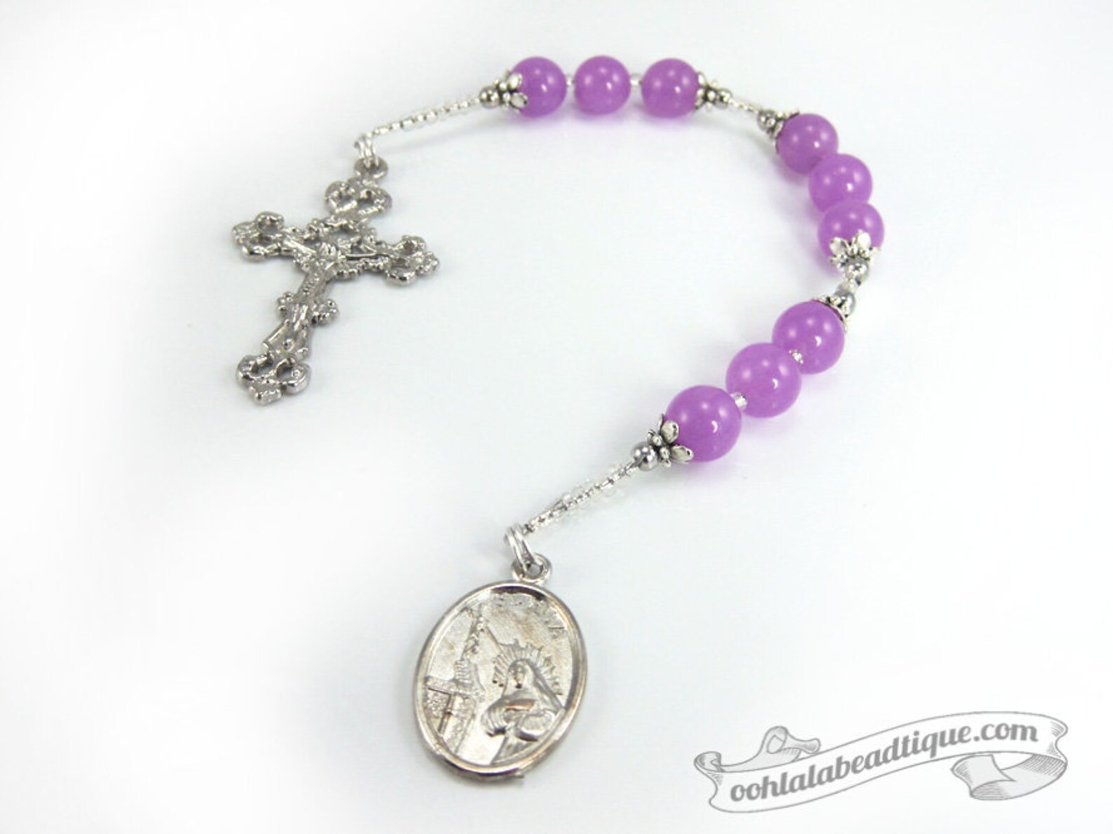 St Rita Chaplet purple rosary saint Rita rosaries pocket | Etsy