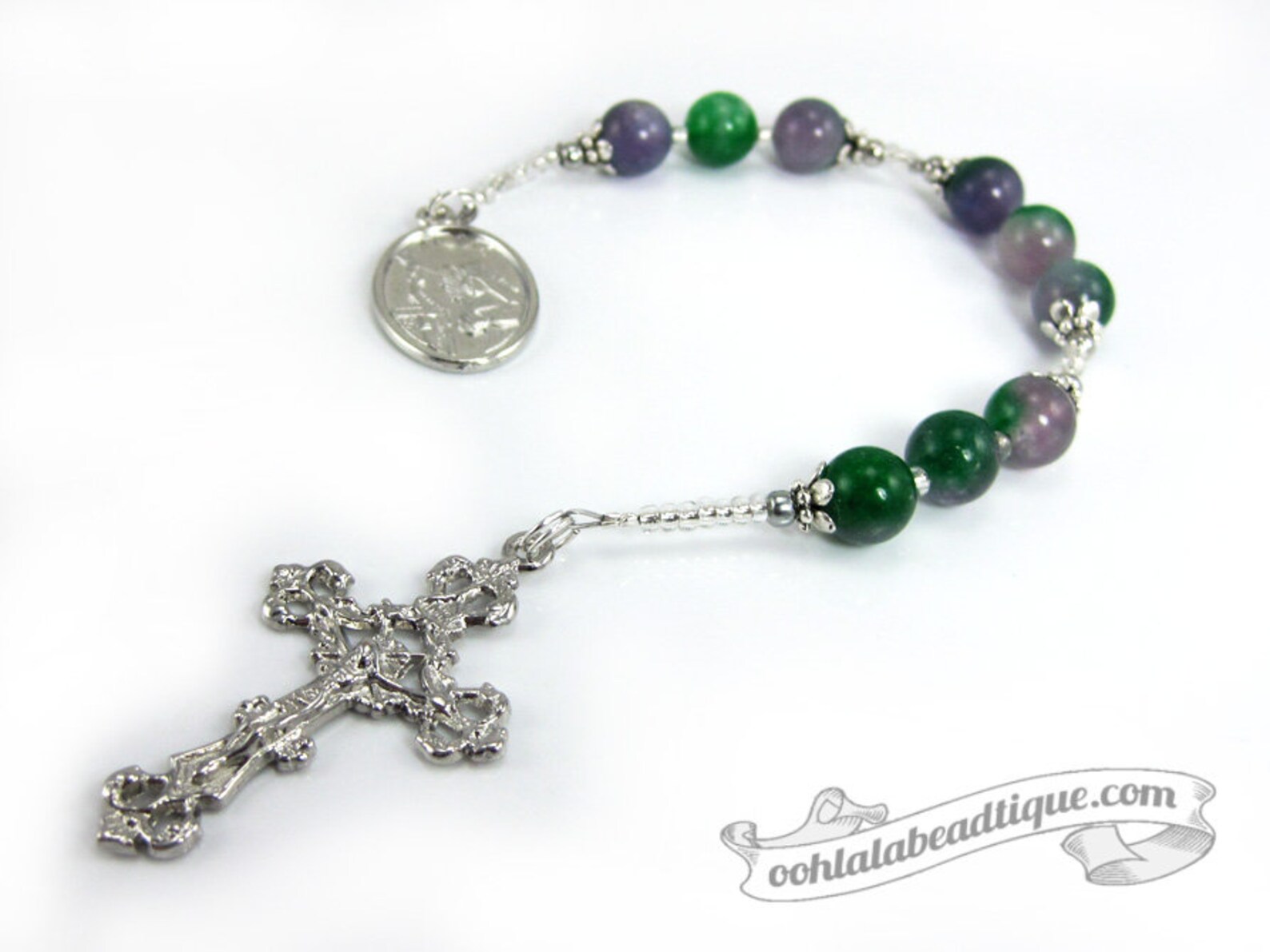 Saint Rita Chaplet Green Rosary St Rita Rosaries Pocket Rosary - Etsy