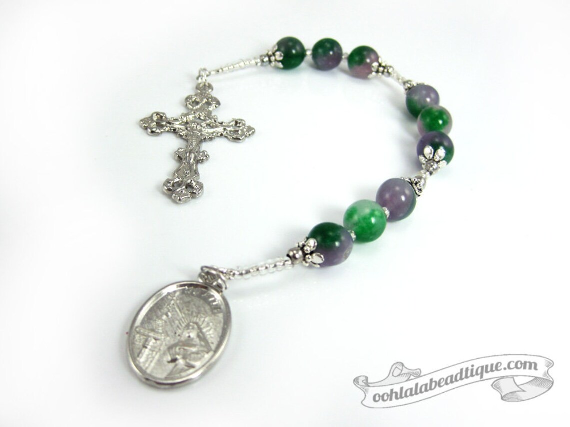 Saint Rita Chaplet Green Rosary St Rita Rosaries Pocket Rosary - Etsy