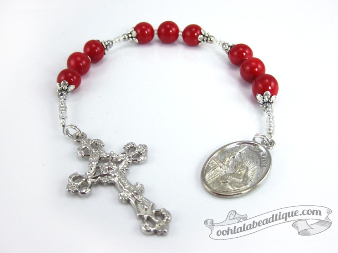 Saint Rita Chaplet Red Rosary St Rita Rosaries Pocket Rosary ...