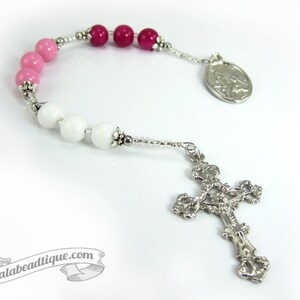 Saint Rita Chaplet Pink Rosary St Rita Rosaries Pocket Rosary - Etsy