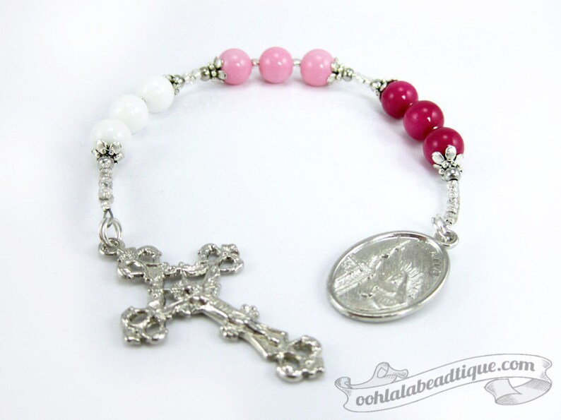 Saint Rita Chaplet Pink Rosary St Rita Rosaries Pocket Rosary - Etsy