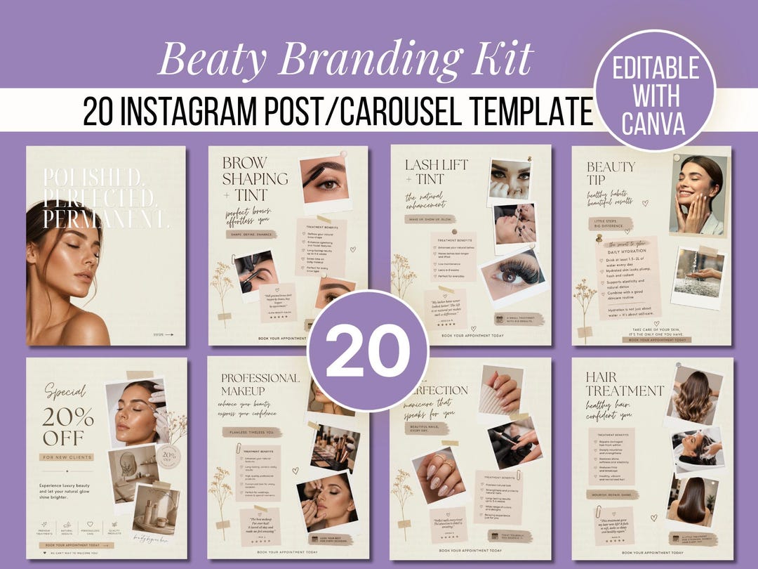20 Instagram Post & Carousel Templates | Beauty Salon Social Media ...