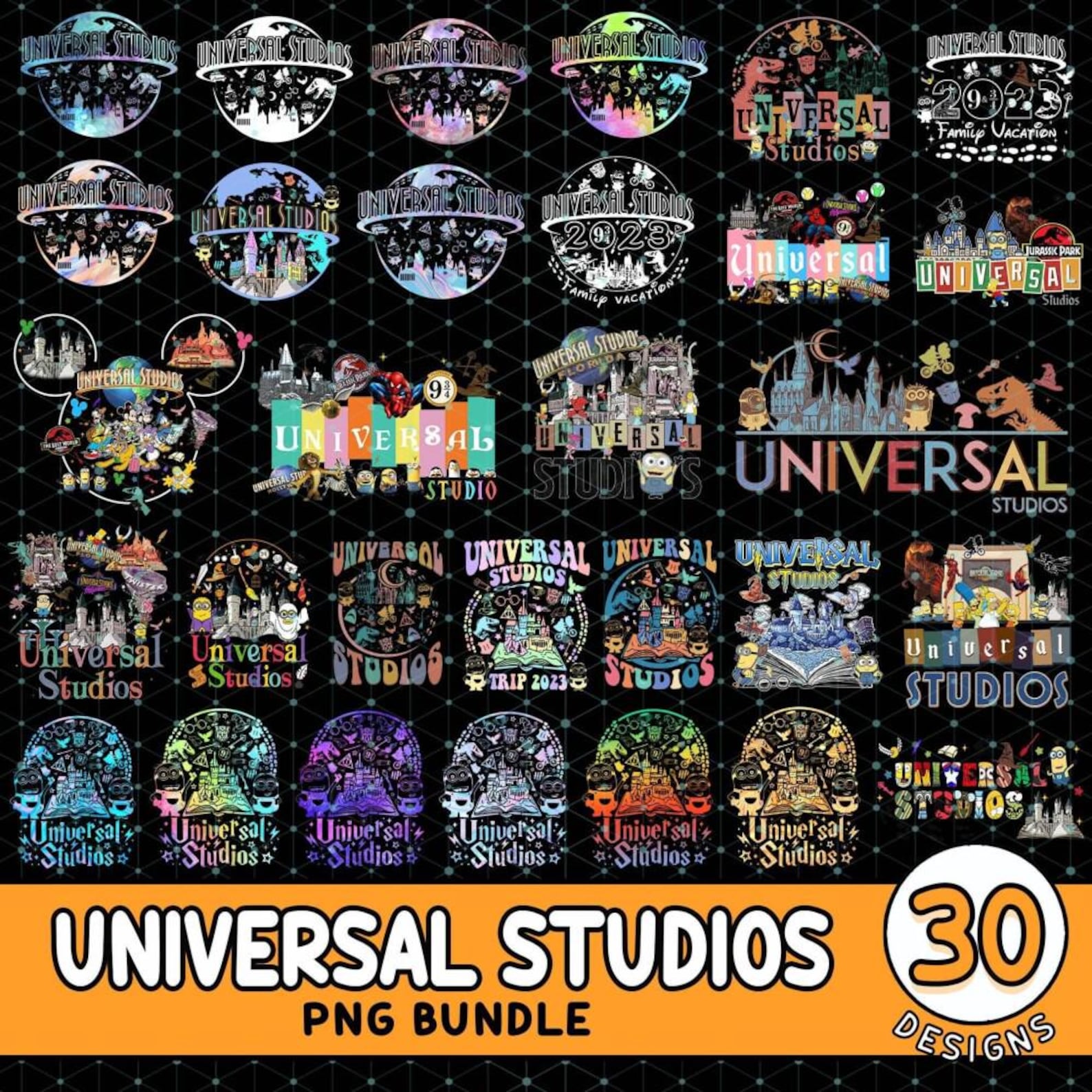 Universal Studios 30 Designs Bundle Png | Universal Png | Universal ...