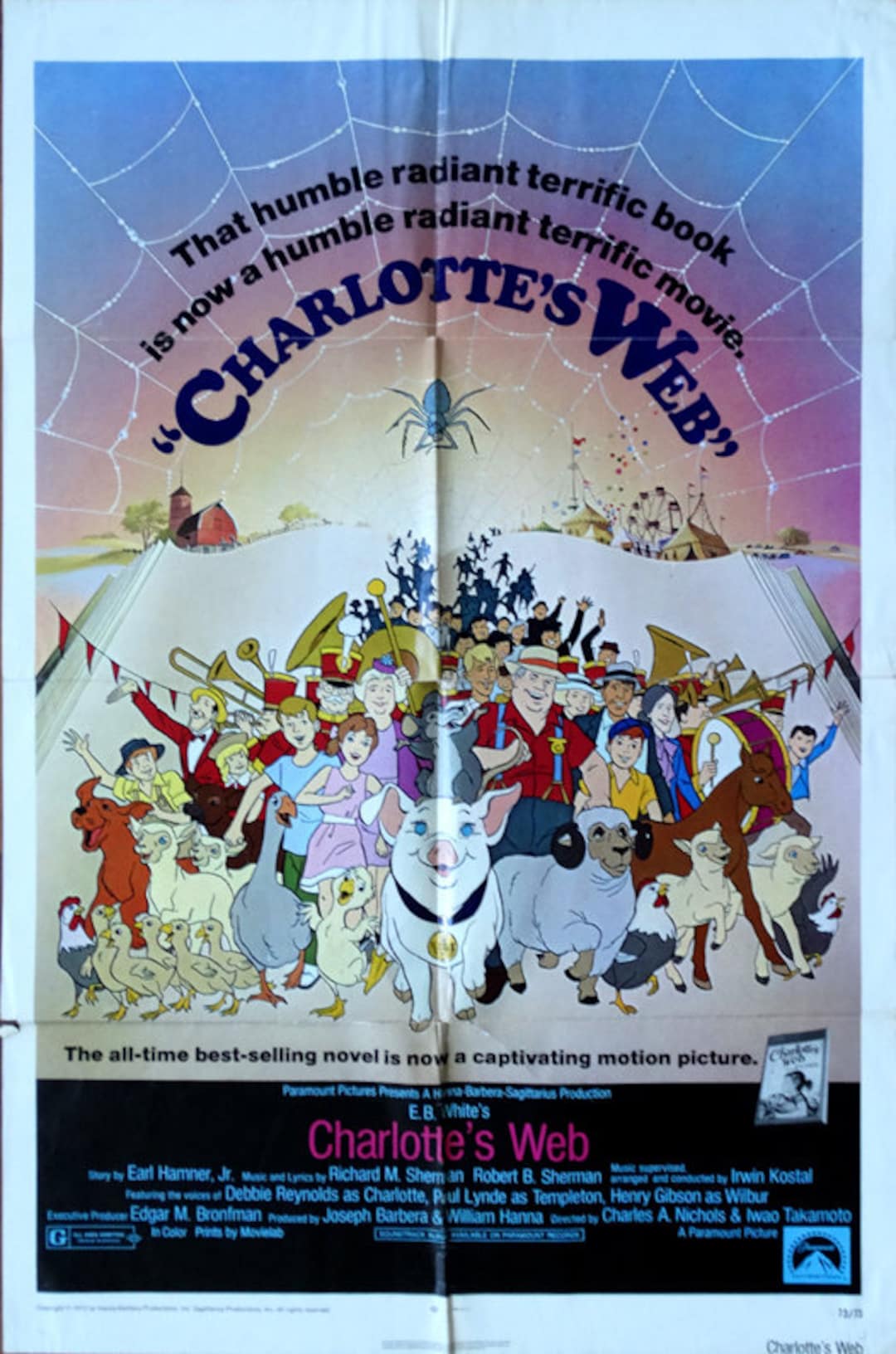 Charlotte's Web. 1973 Original US 27x41 Movie Poster. Debbie Reynolds ...