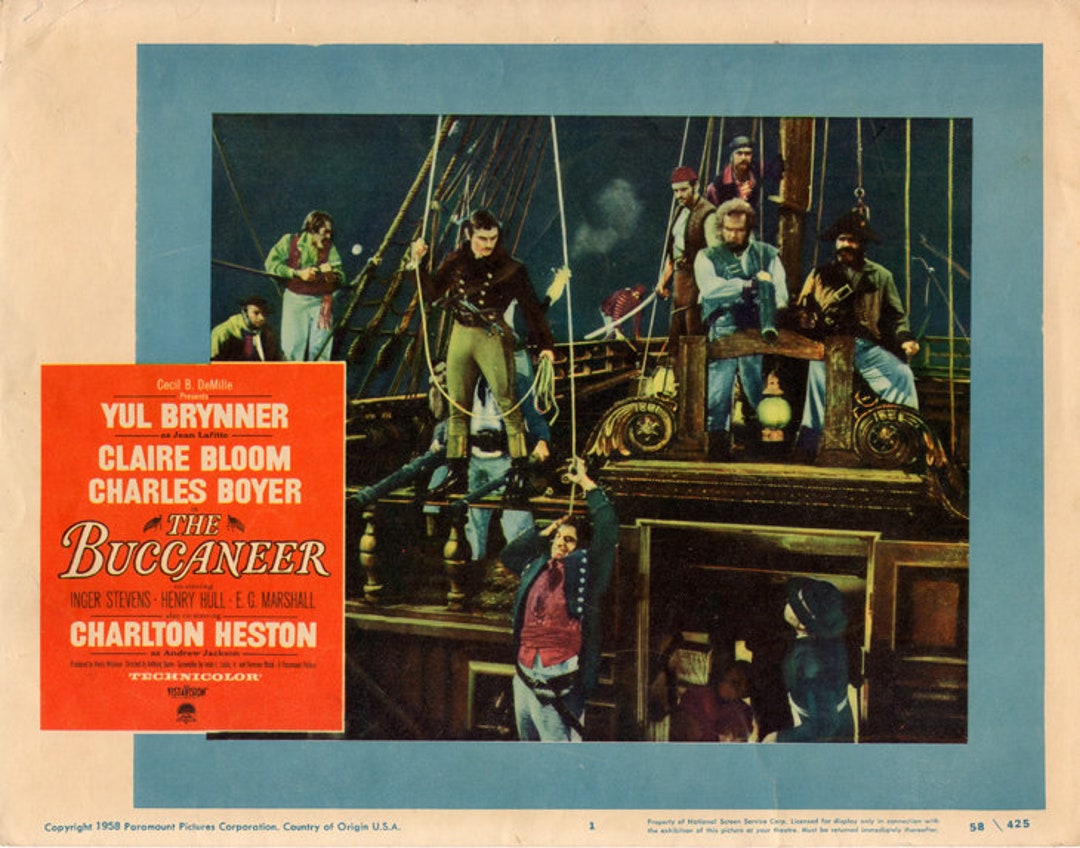 Buccaneer, The. 1958 Original US 8 Lobby Card Set. Yul Brynner, Claire ...