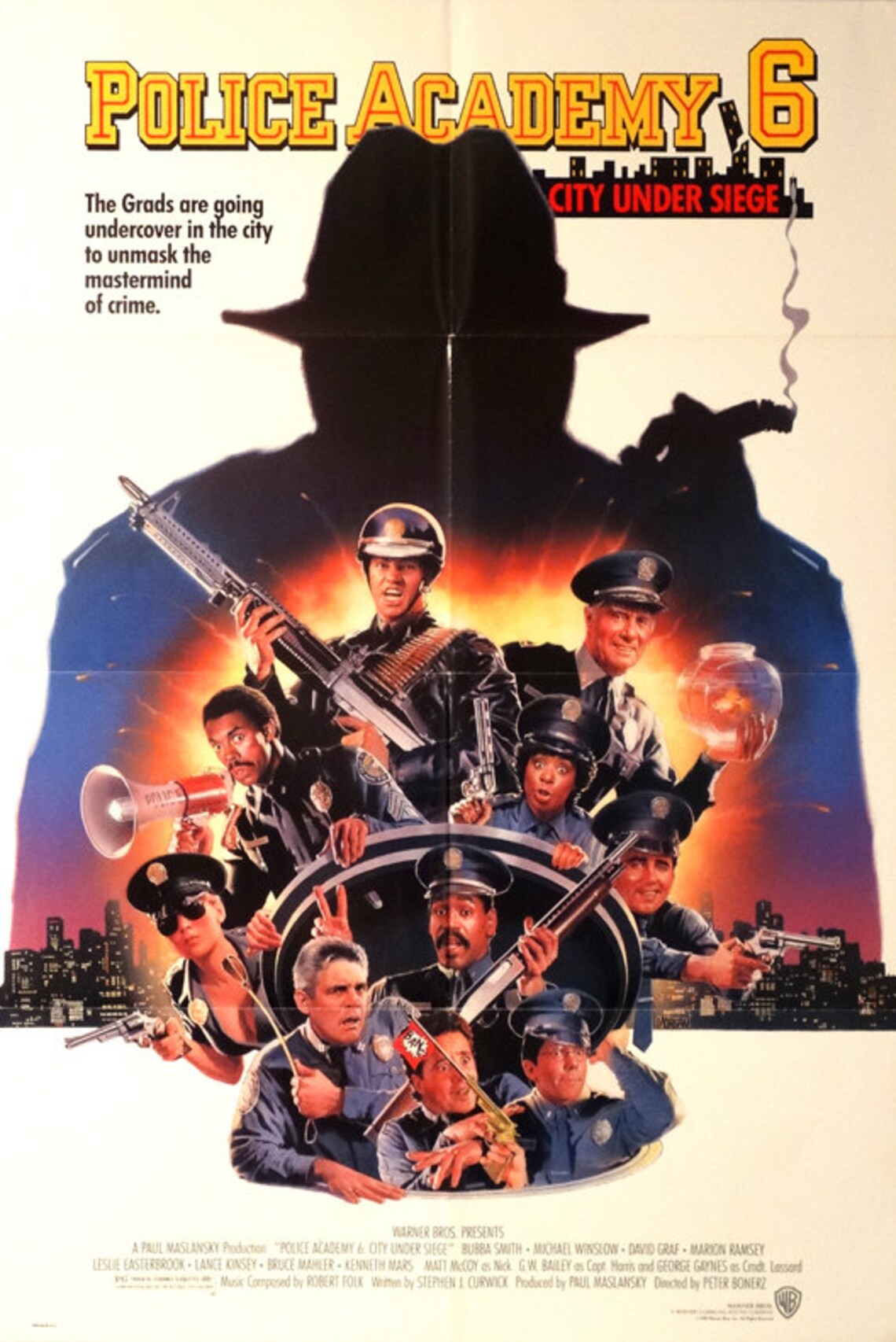 Police Academy VI. 1989 Original 27x41 US Movie Poster. Awesome Morgan ...