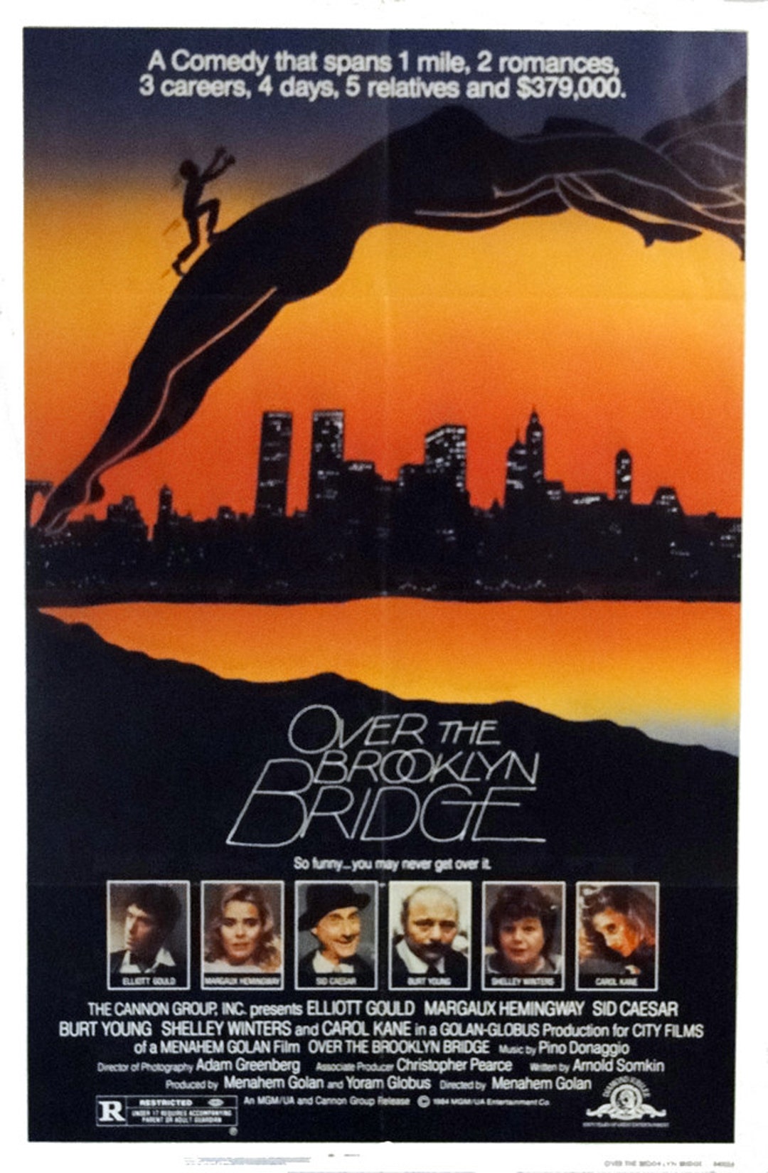 Over the Brooklyn Bridge. Original 1984 27" X 41" Movie Poster. Elliott ...
