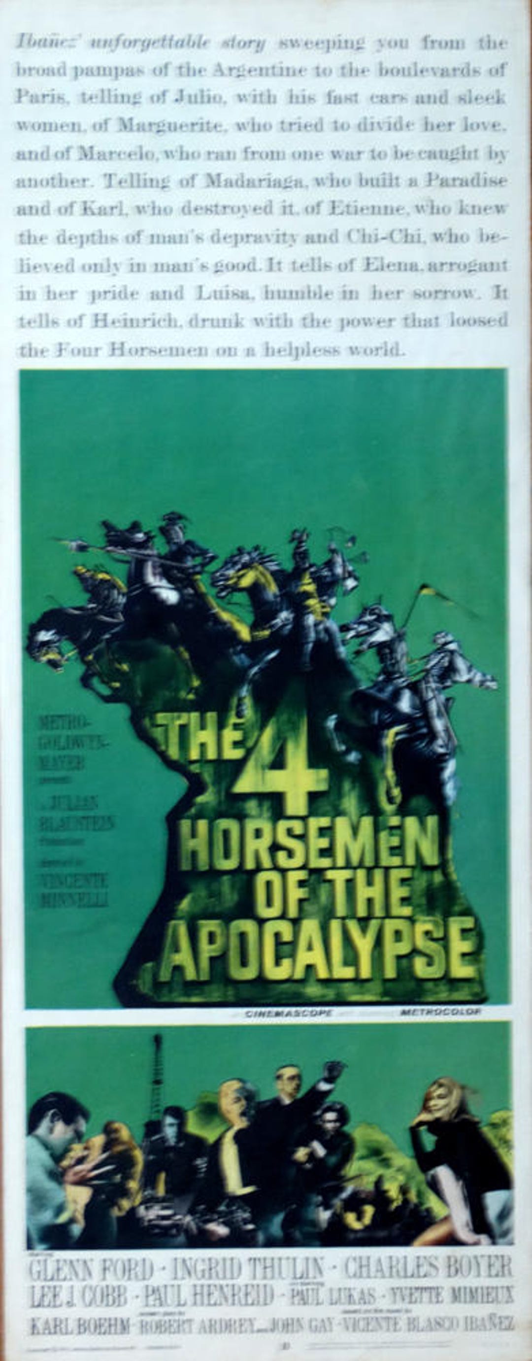 4 Horsemen of the Apocalypse, The. 1961 Original 14"x36" US Movie ...