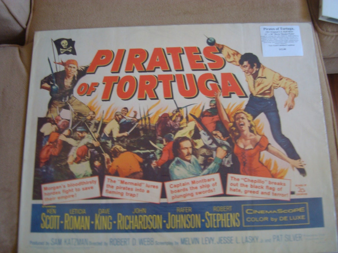 Pirates of Tortuga. 1961 Original US 22"x28"theater Movie Poster ...