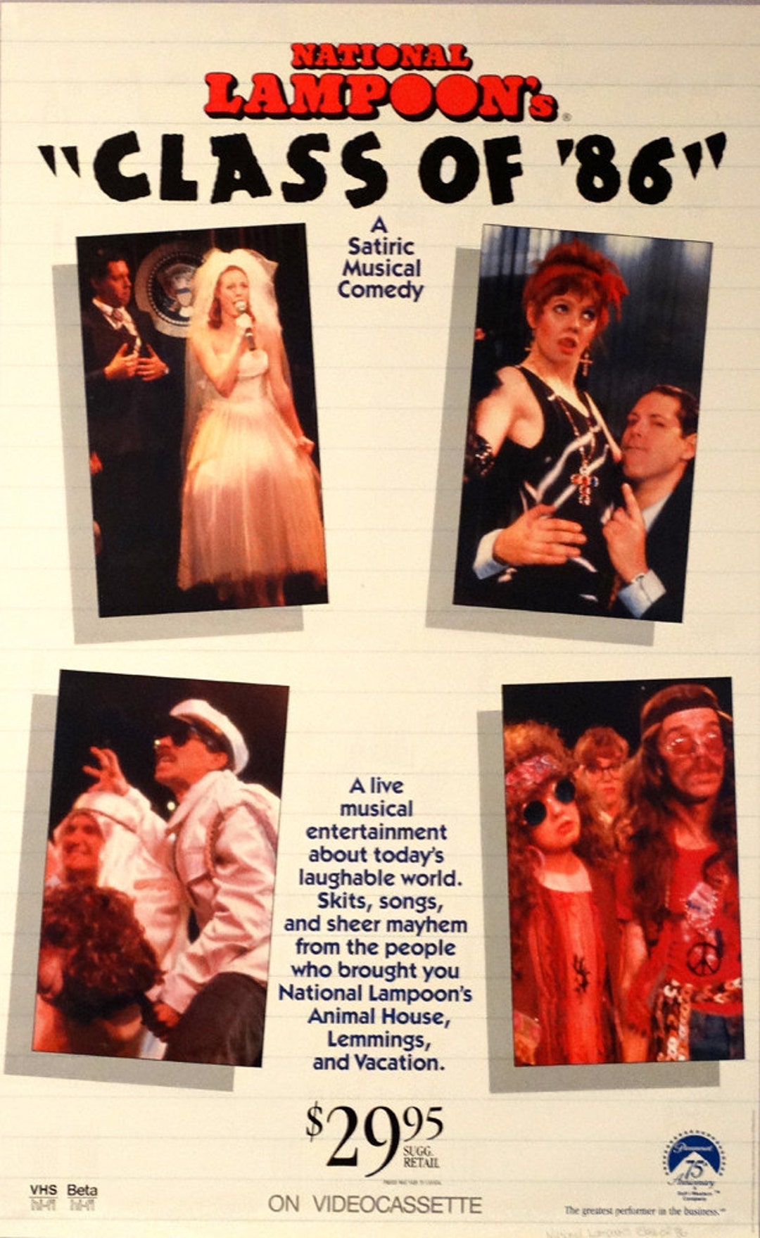 National Lampoon's Class of '86. 1986 Original 23"x37.25" U.S. Rare ...