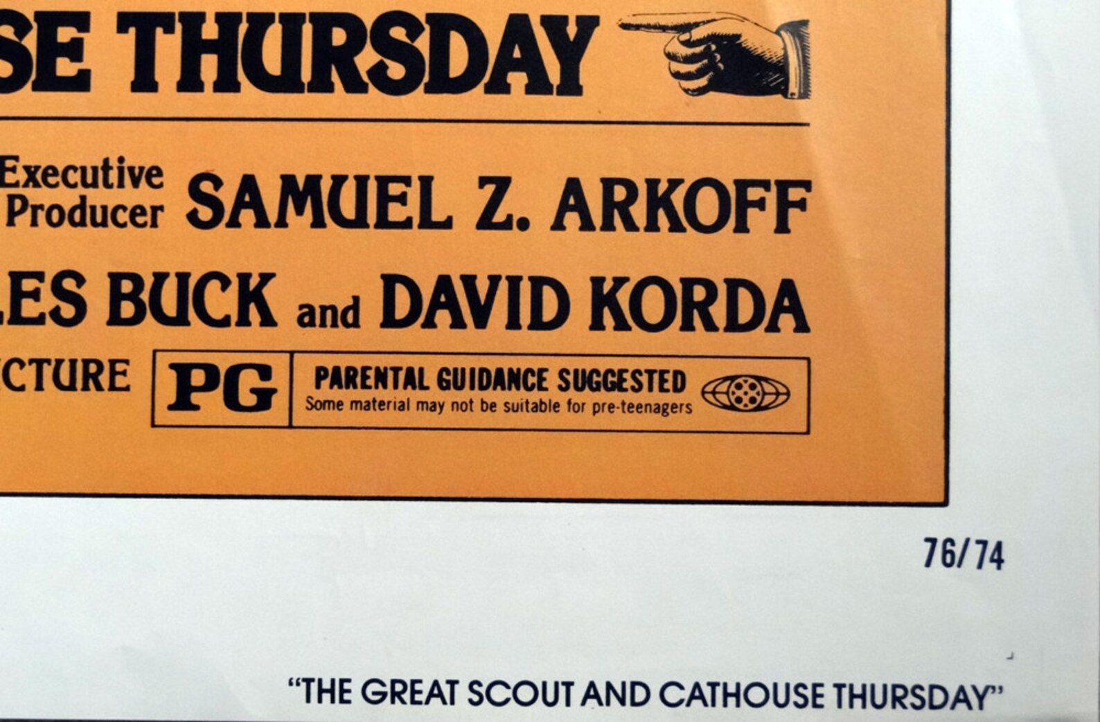 Great Scout and Cathouse Thursday. 1976 Original 27"x41" Movie Poster ...