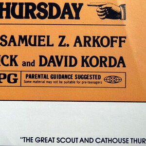 Great Scout and Cathouse Thursday. 1976 Original 27"x41" Movie Poster ...