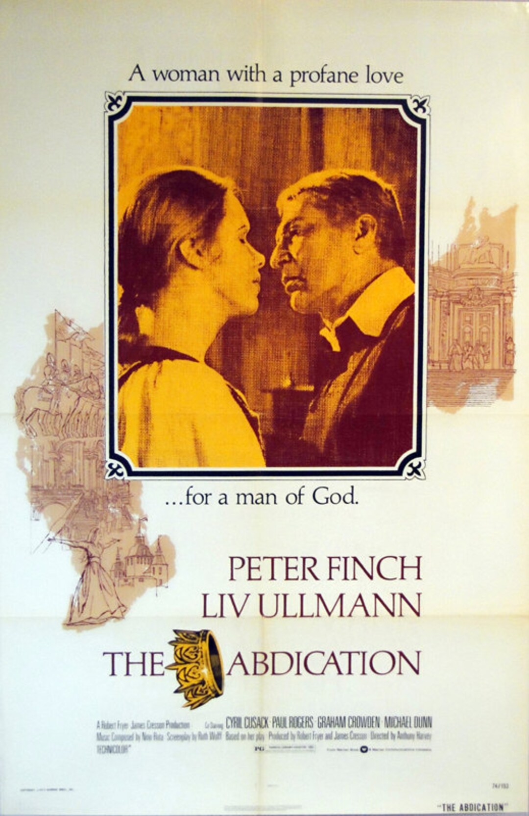 Abdication, The. Original 1974 US Theater Movie Poster. Religious ...