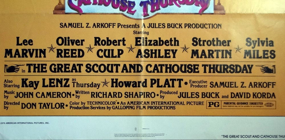 Great Scout and Cathouse Thursday. 1976 Original 27"x41" Movie Poster ...