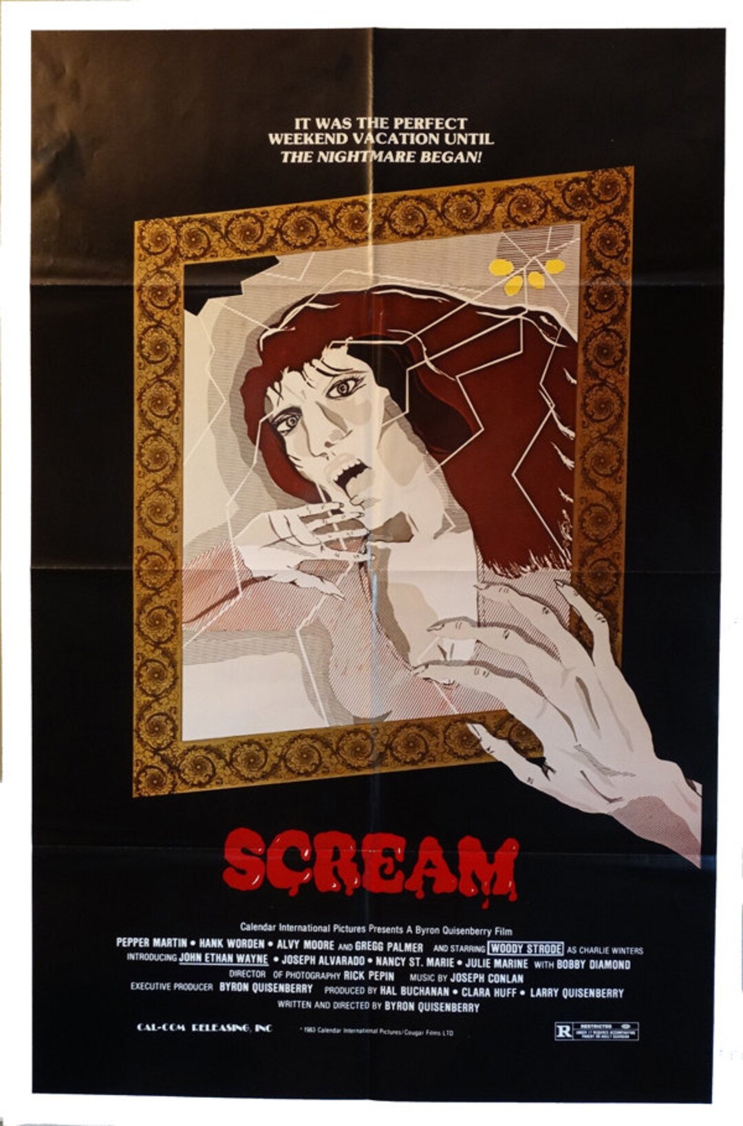 SCREAM. 1983 Original US 27x41 Theater Movie Poster. Byron Quisenberry ...