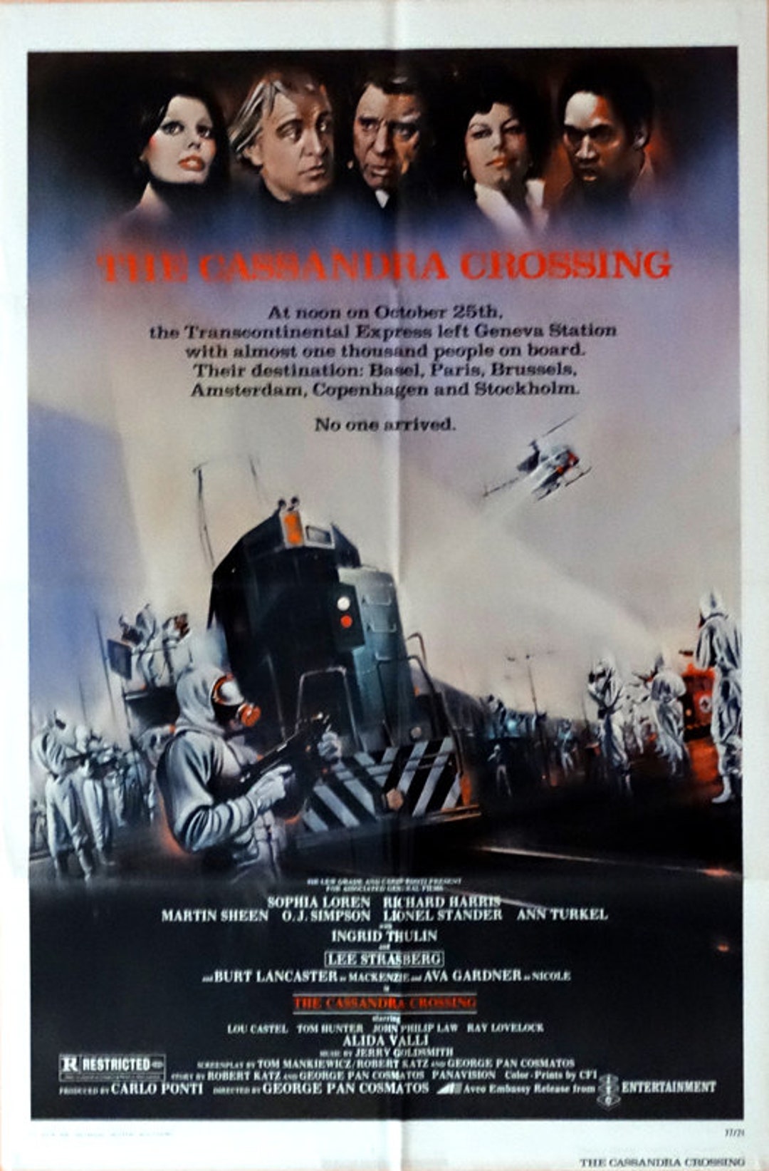 Cassandra Crossing, The. 1976 Original 27"x41"us Movie Poster. Sophia ...
