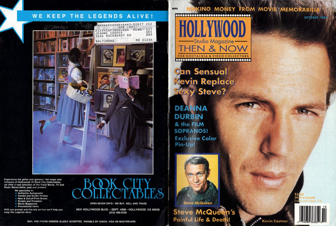Hollywood Studio Magazine. October 1988 (vol. 22 #10). Kevin Costner ...