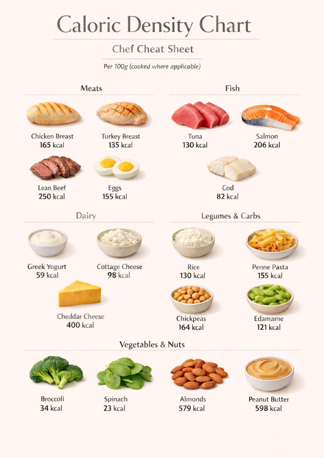 Caloric Density Chart Printable A4 | Nutrition Poster | Healthy Eating ...