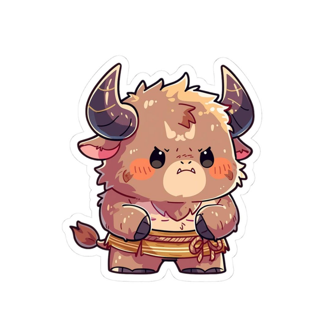 Chibi Sumo Yak Sticker | Glossy Vinyl Decal - Etsy