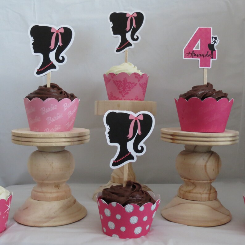 Barbie Cupcake Toppers Wrappers Etsy barbie-cupcake-toppers-wrappers-etsy