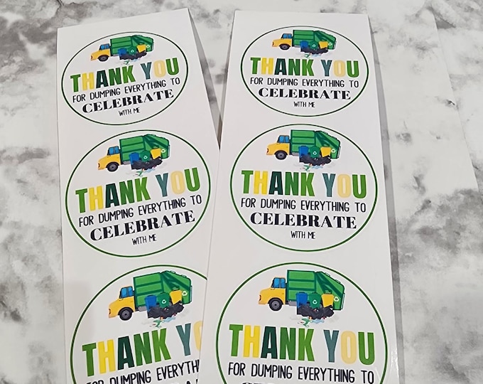 Garbage Truck Stickers Garbage Truck Labels Garbage Truck Party Garbage ...