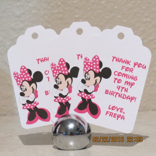 Minnie Mouse Favor Tags Printable Minnie Mouse Party Favor - Etsy