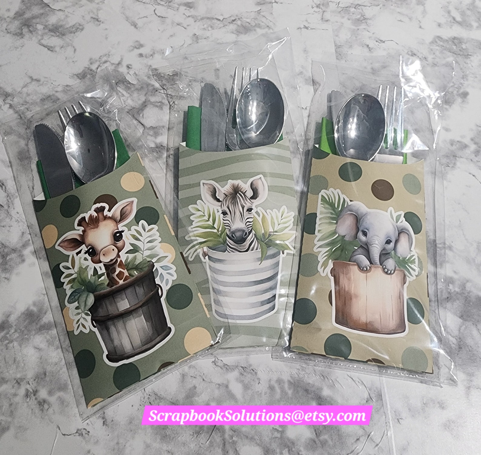 Safari Utensil Envelopes Safari Party Safari Birthday Baby Safari ...