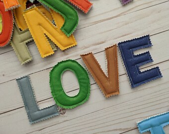 Abc Alphabet Blocks Fabric Abc Square Retro Wood Blocks by ...