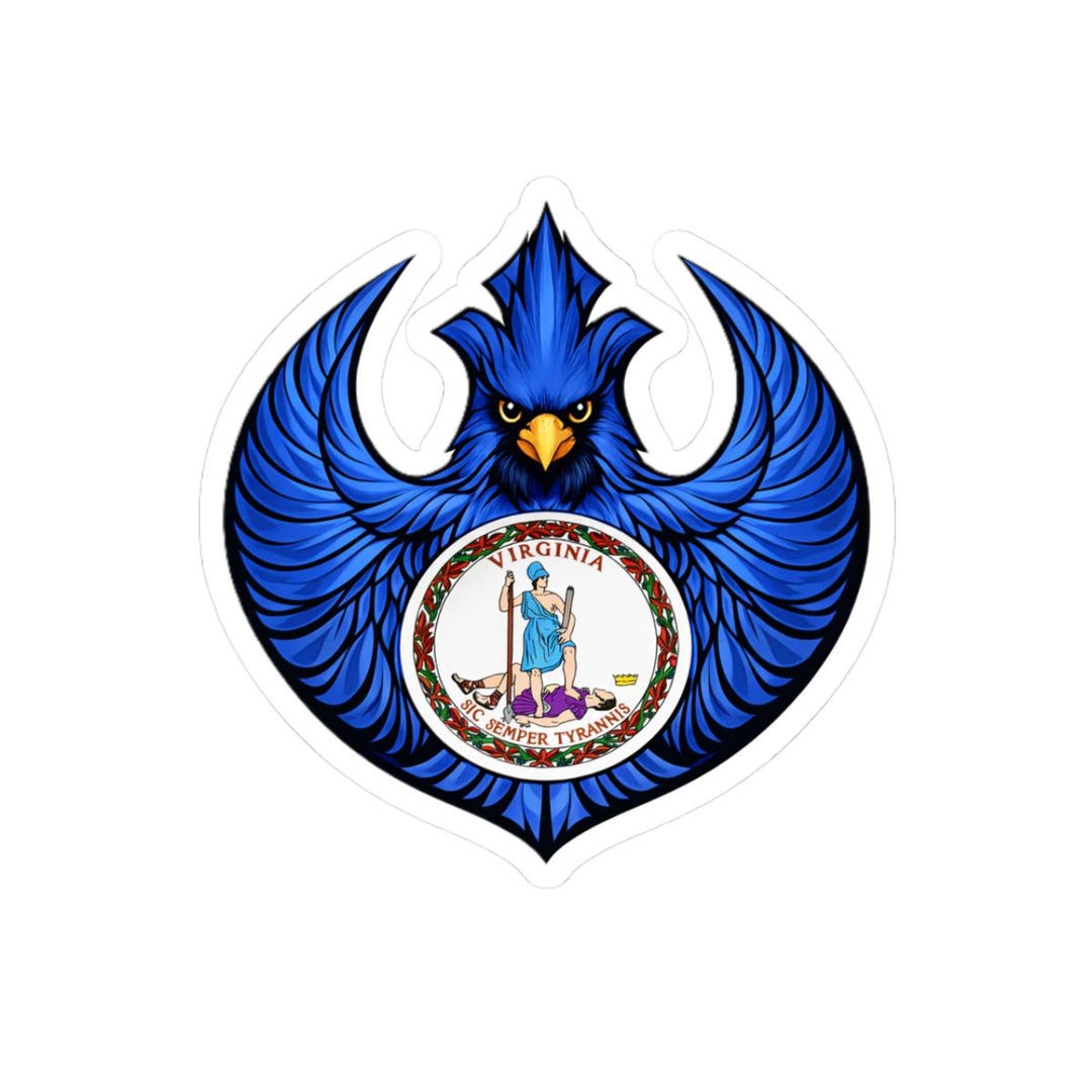 Virginia Rebel Bird Sticker | Kiss-cut Vinyl Decal - Etsy