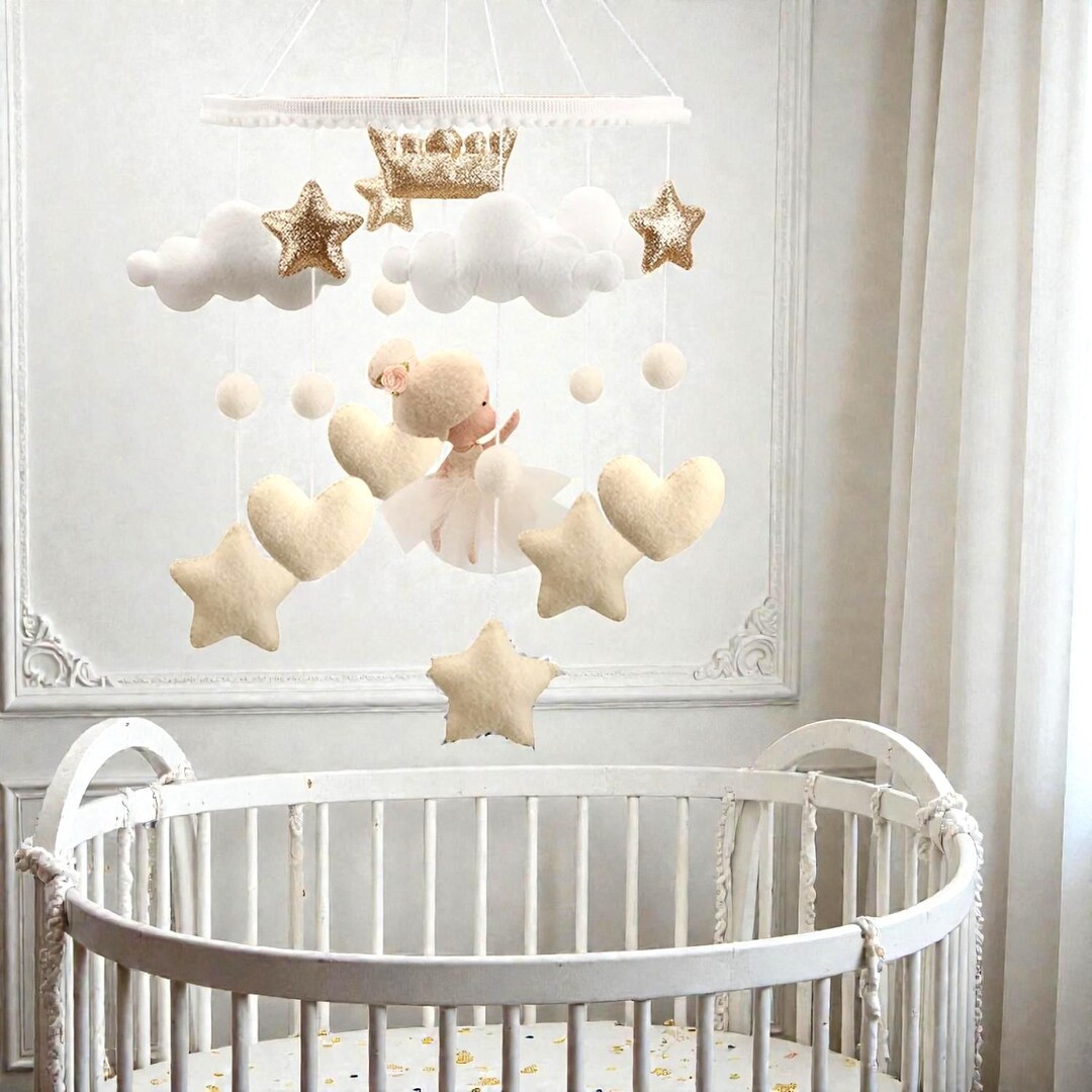 Ballerina Mobile, Baby Crib Mobile, Princess Ballerina Mobile, Newborn ...