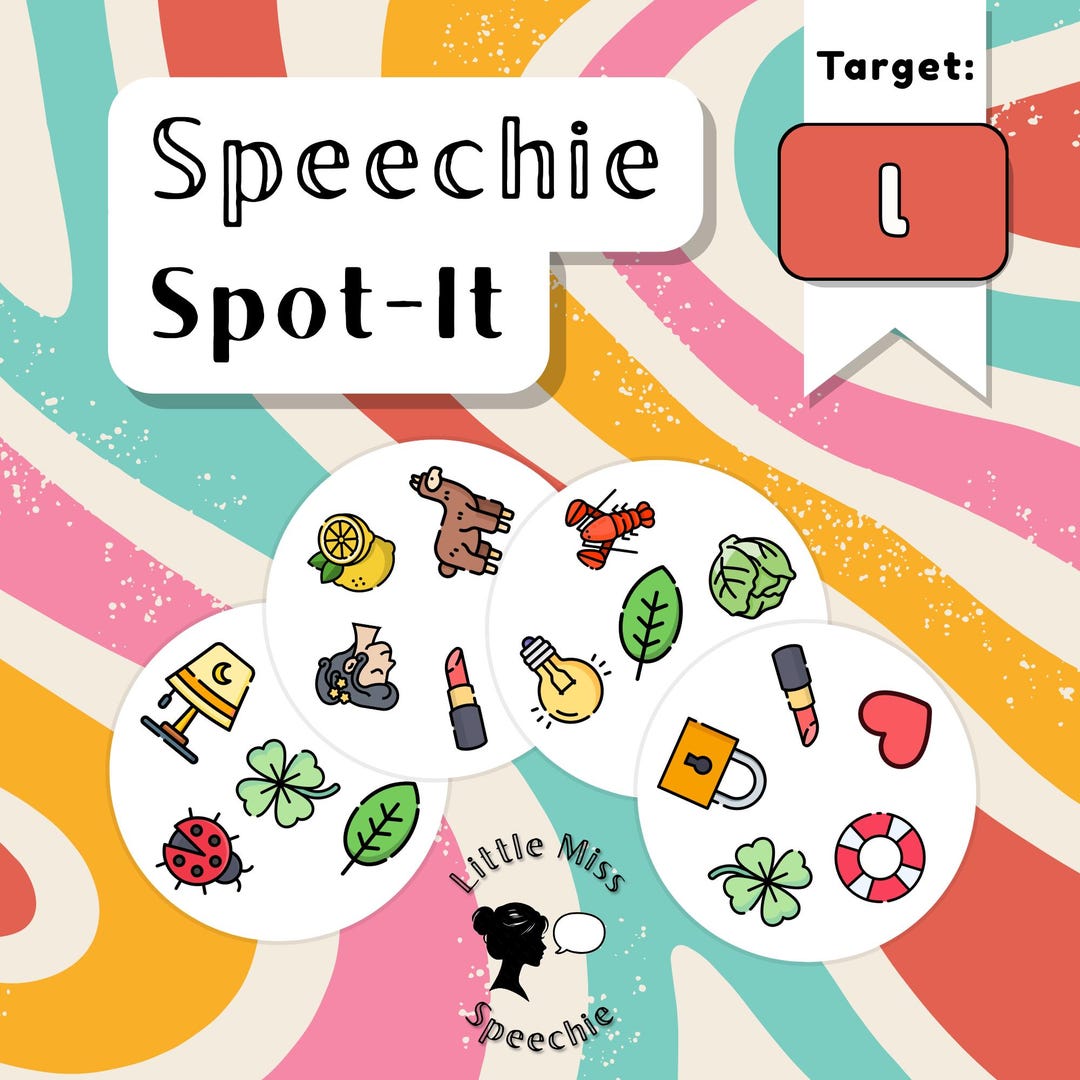 L Sound Speechie Spot-it / Dobble Card Game // SPEECH PATHOLOGY SLP ...