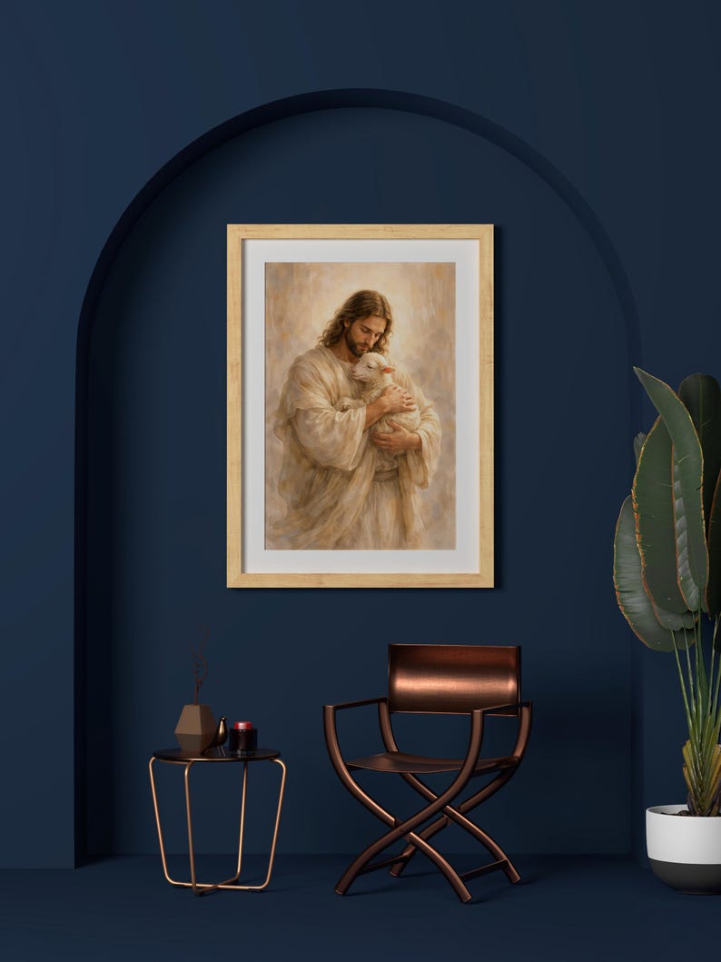 Jesus the Good Shepherd, Vintage Christian Wall Art: Faith Artwork ...