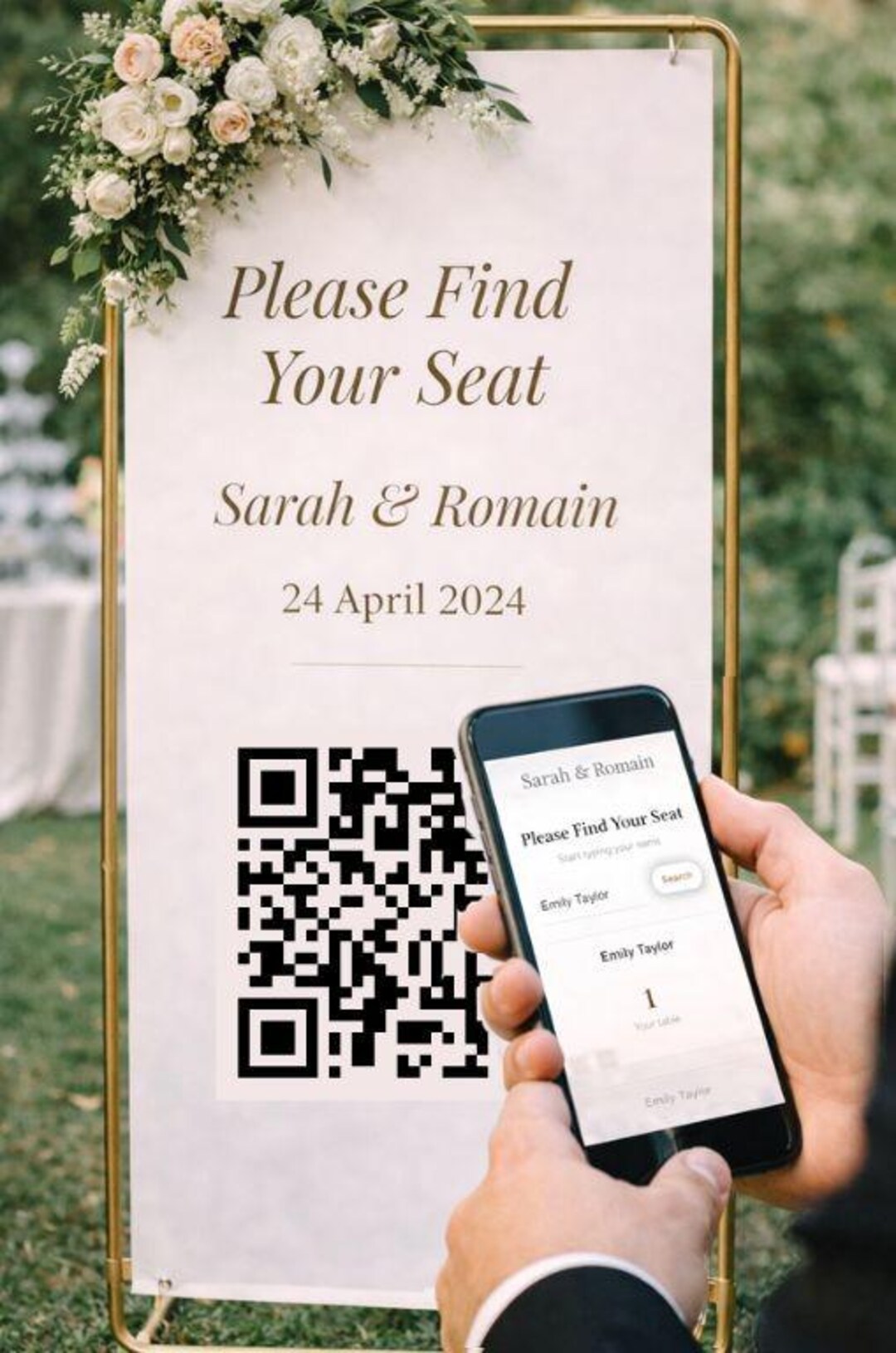 Wedding QR Code Seating Chart App | Modern Digital Wedding Reception ...
