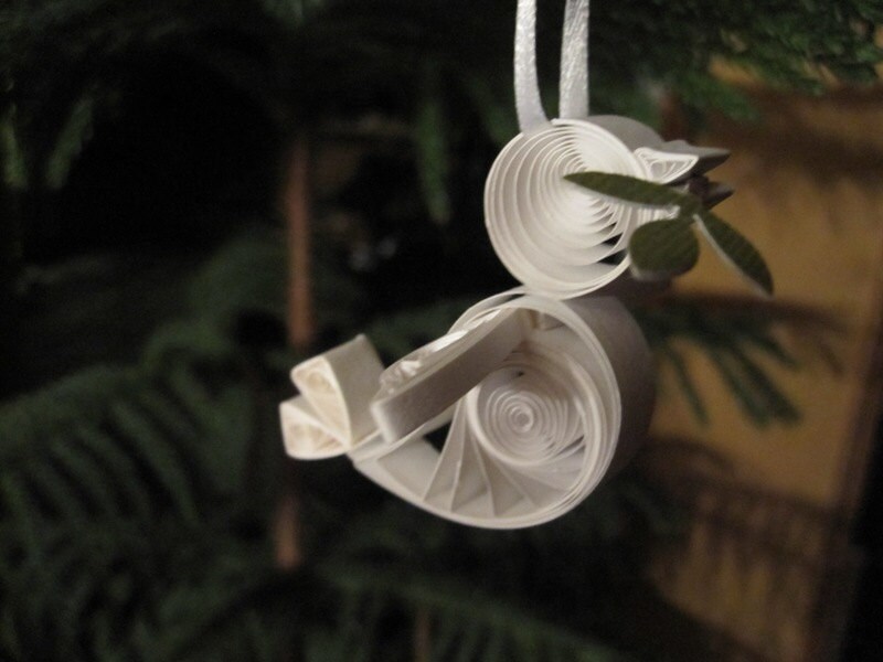 Paper Quilled Peace Dove Religious Christmas Tree Hanging Holiday ...