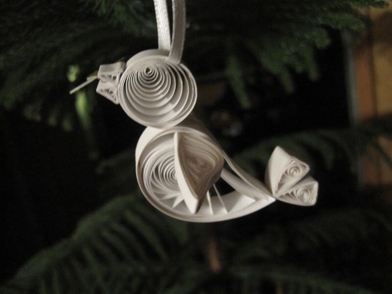 Paper Quilled Peace Dove Religious Christmas Tree Hanging Holiday ...