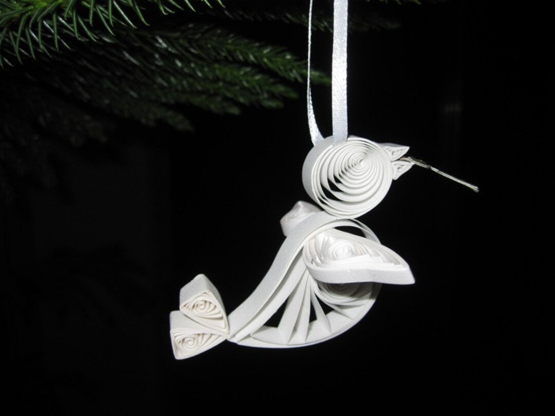 Paper Quilled Peace Dove Religious Christmas Tree Hanging Holiday ...
