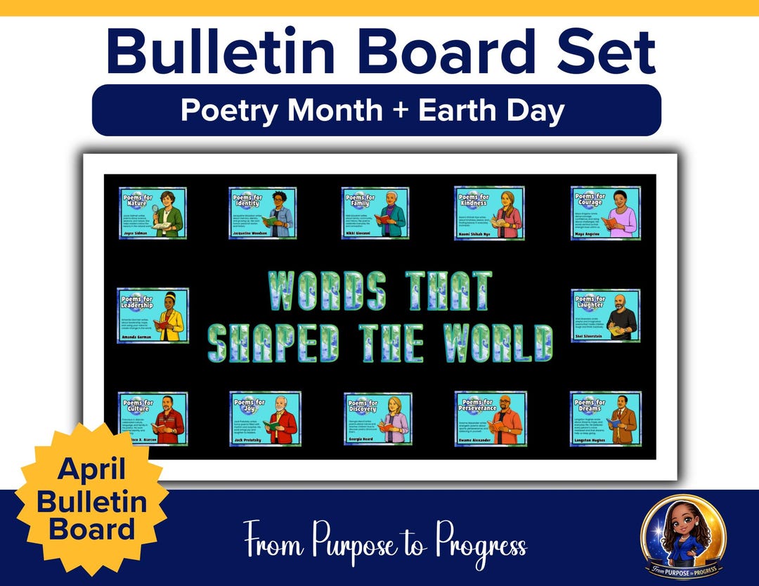 April Earth Day Poetry Month Bulletin Board Kit National Poetry Month ...