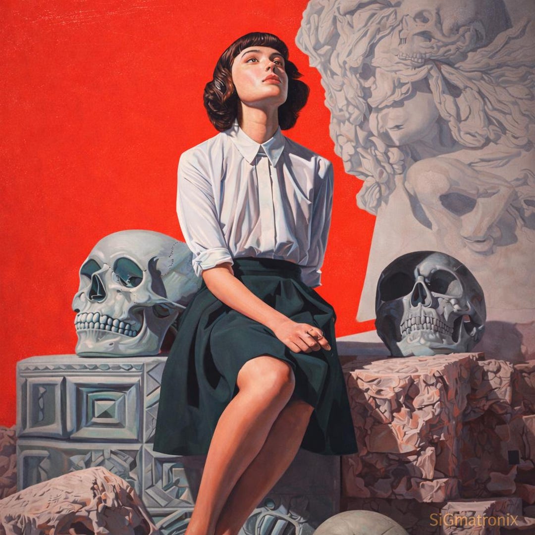 Red Memento Mori – Dark Surreal Gothic Wall Art Print | Skull Art ...