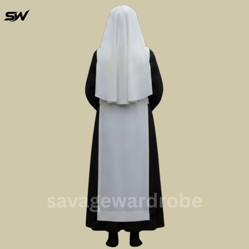 Traditional Catholic Nun Habit Costume – Black & White Religious Sister ...
