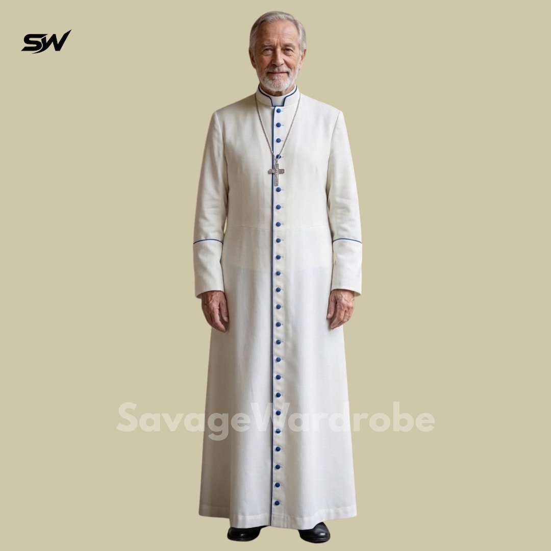Catholic Priest Cassock Robe – Traditional Clergy Vestment, White ...
