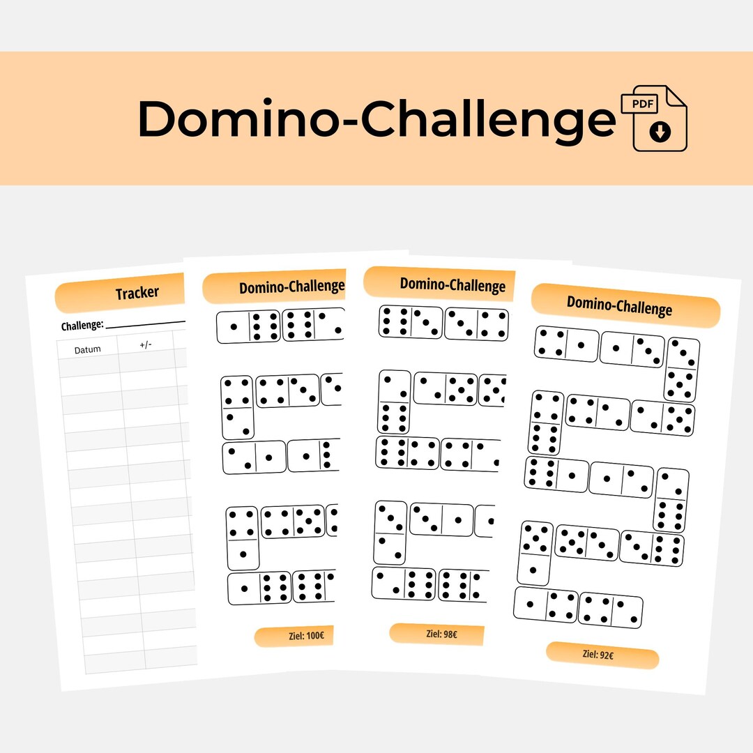 Domino Savings Challenge A6 Set for Budget Binder – Save Playfully With ...