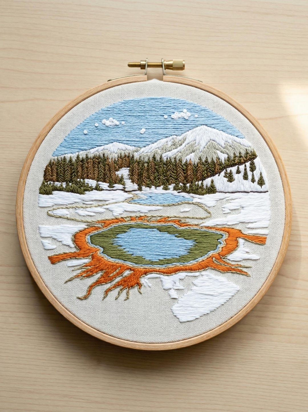Yellowstone National Park Embroidery Kit | Beginner Landscape Craft ...